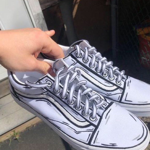 Vans | Shoes | Cartoon Custom Vans | Poshmark